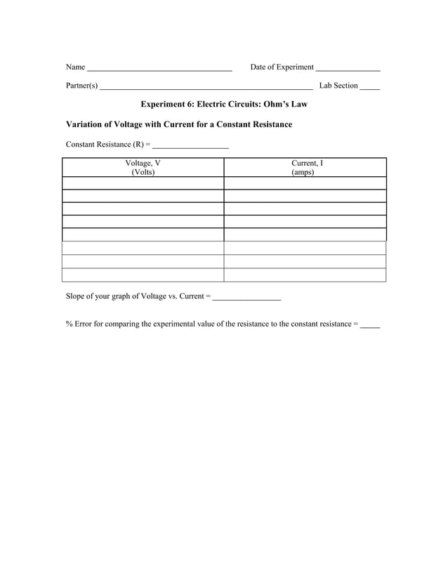 6 ohm's law | DOC | Computer Networking | Computing