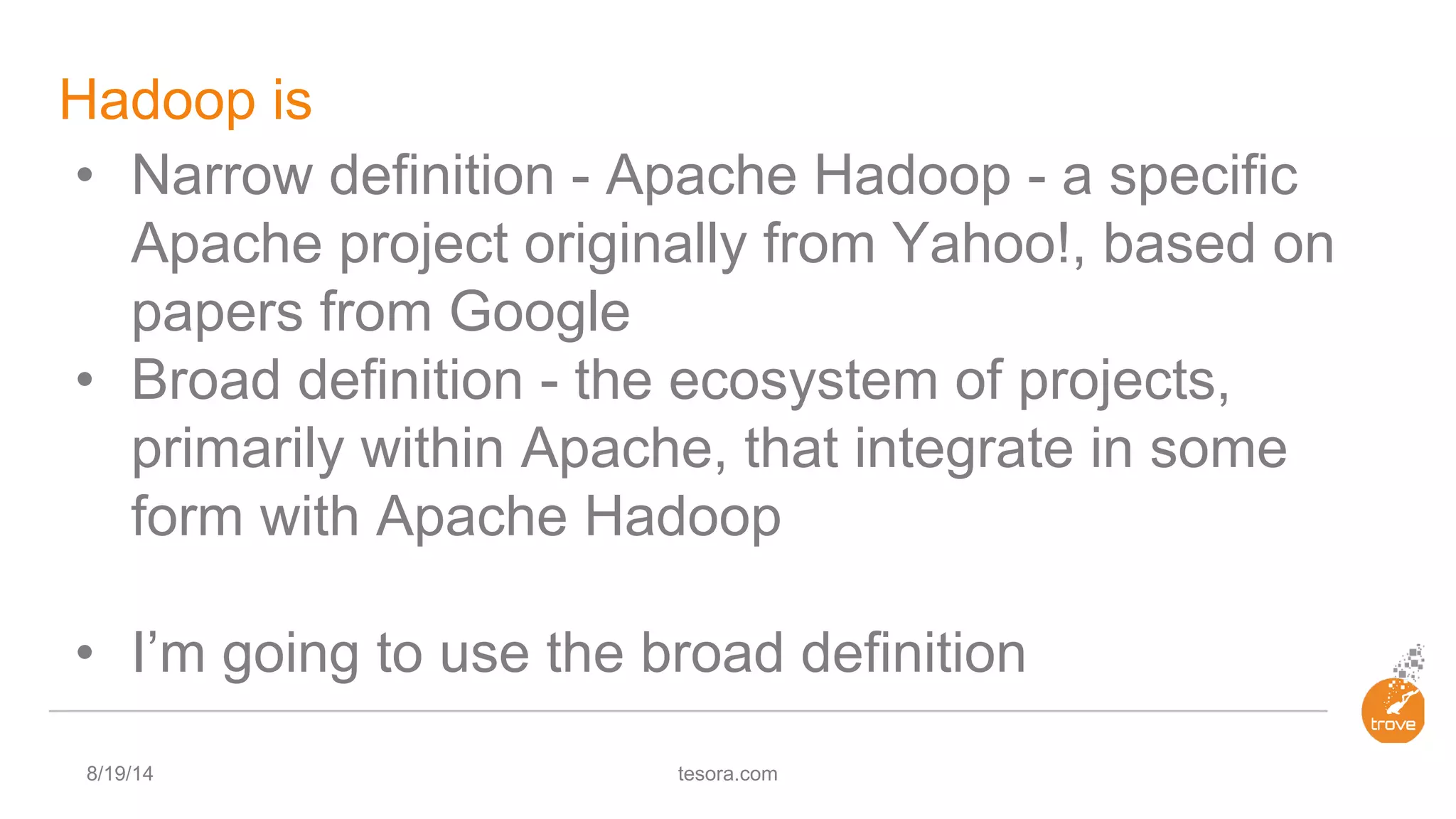 Hadoop on OpenStack - Trove Day 2014 | PPT