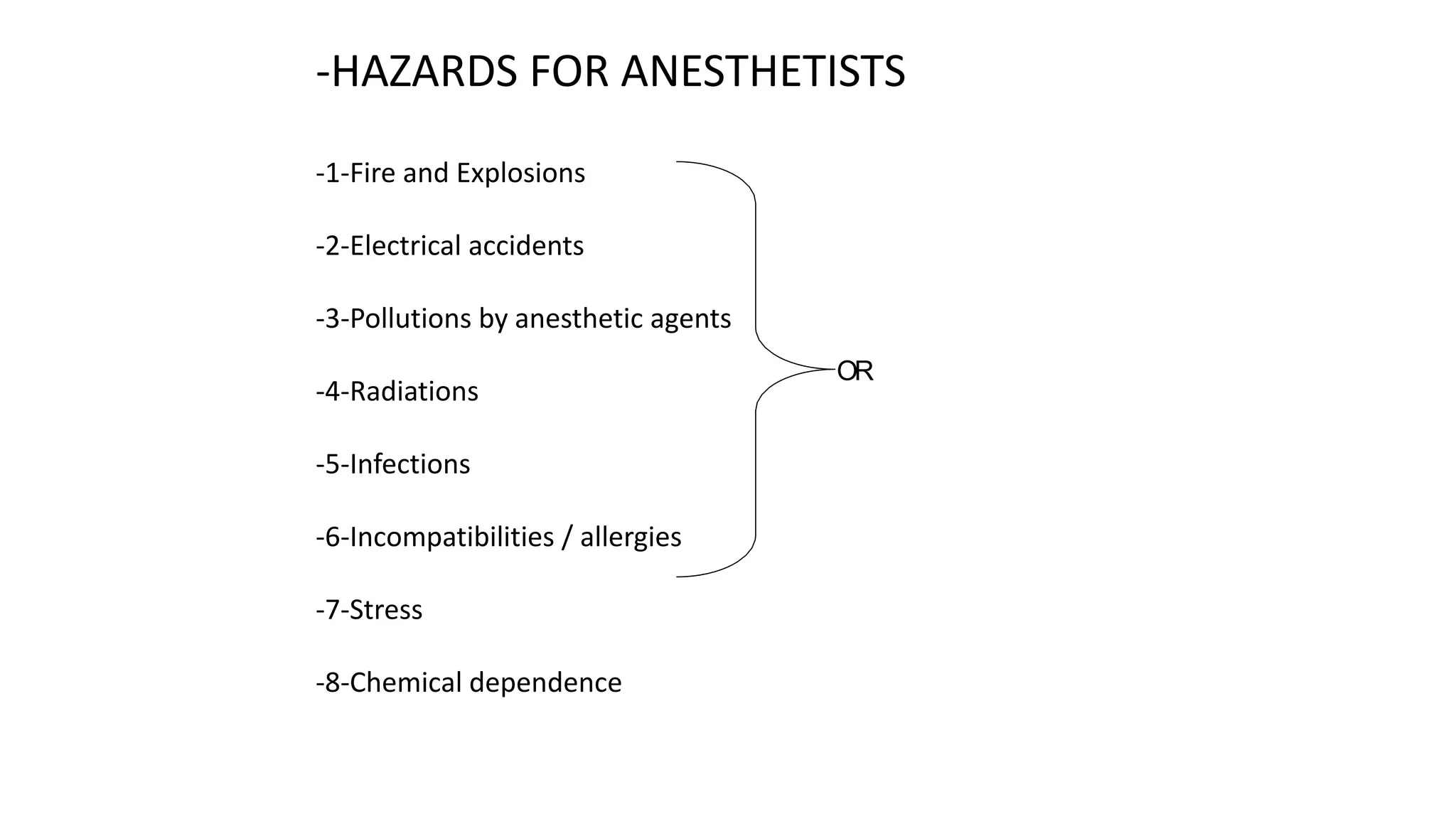 OR operation room hazards-Anesthesia | PPT