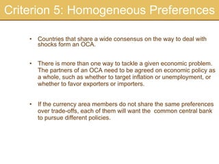 Optimum Currency Areas | PPT