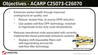 ACARP project to industrialise wall-flow DPF technology for diesel ...