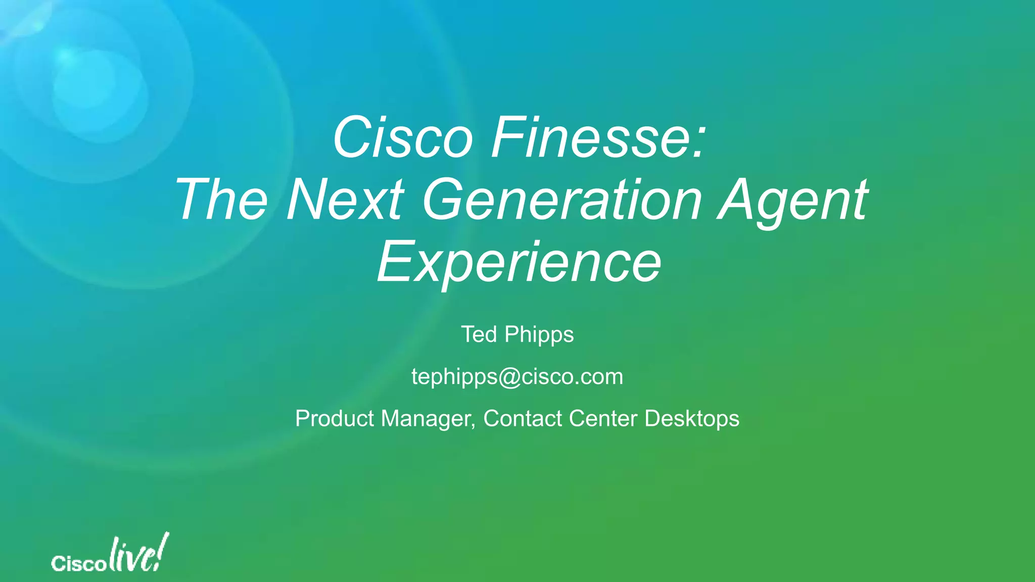 DEVNET-1130 Cisco Finesse API's | PPT