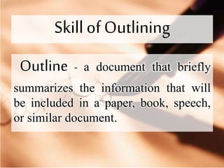 Outlining - EAPP | PPTX