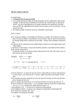 Análisis del Cronometraje | PDF
