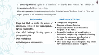 Part II: UNIT cholinergic neurotransmitter - Antagonist Drugs | PPT