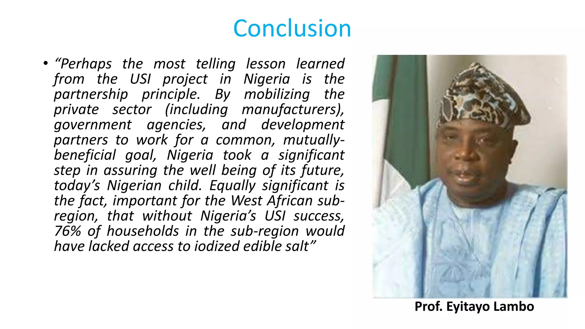 Nigeria: Partnership for scaling up food fortification | PPT