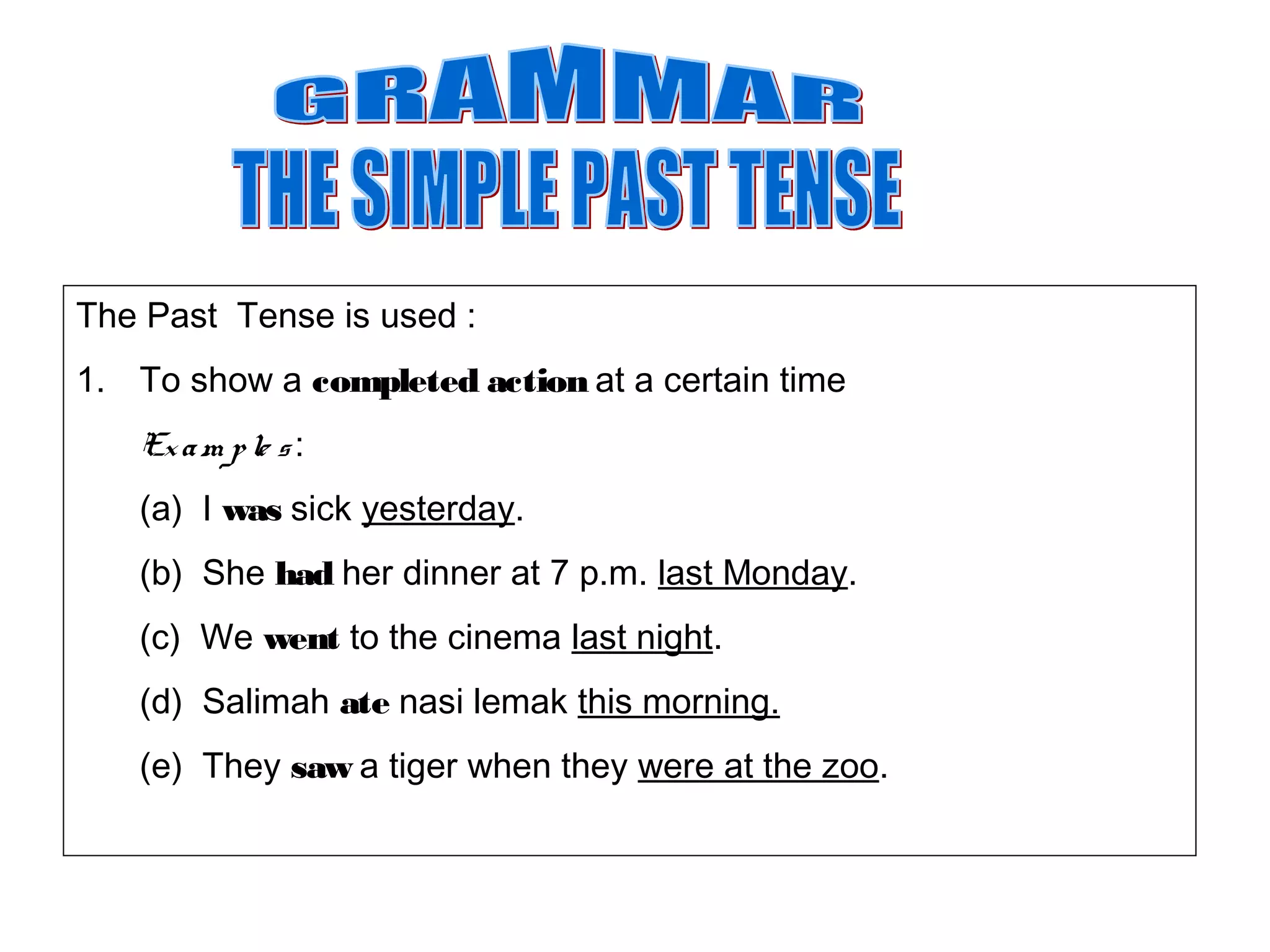 Simple Past Tense Rules for Primary | PPT