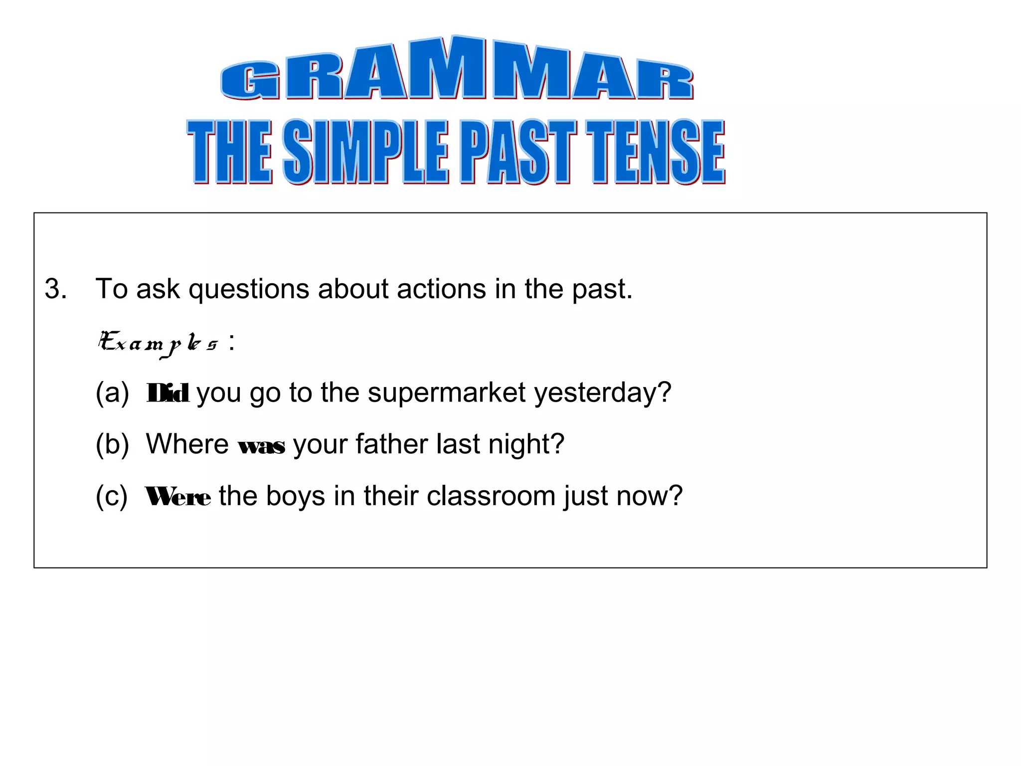 Simple Past Tense Rules for Primary | PPT