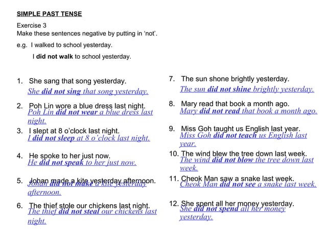 Simple Past Tense Rules for Primary | PPT