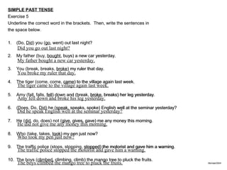 Simple Past Tense Rules for Primary | PPT