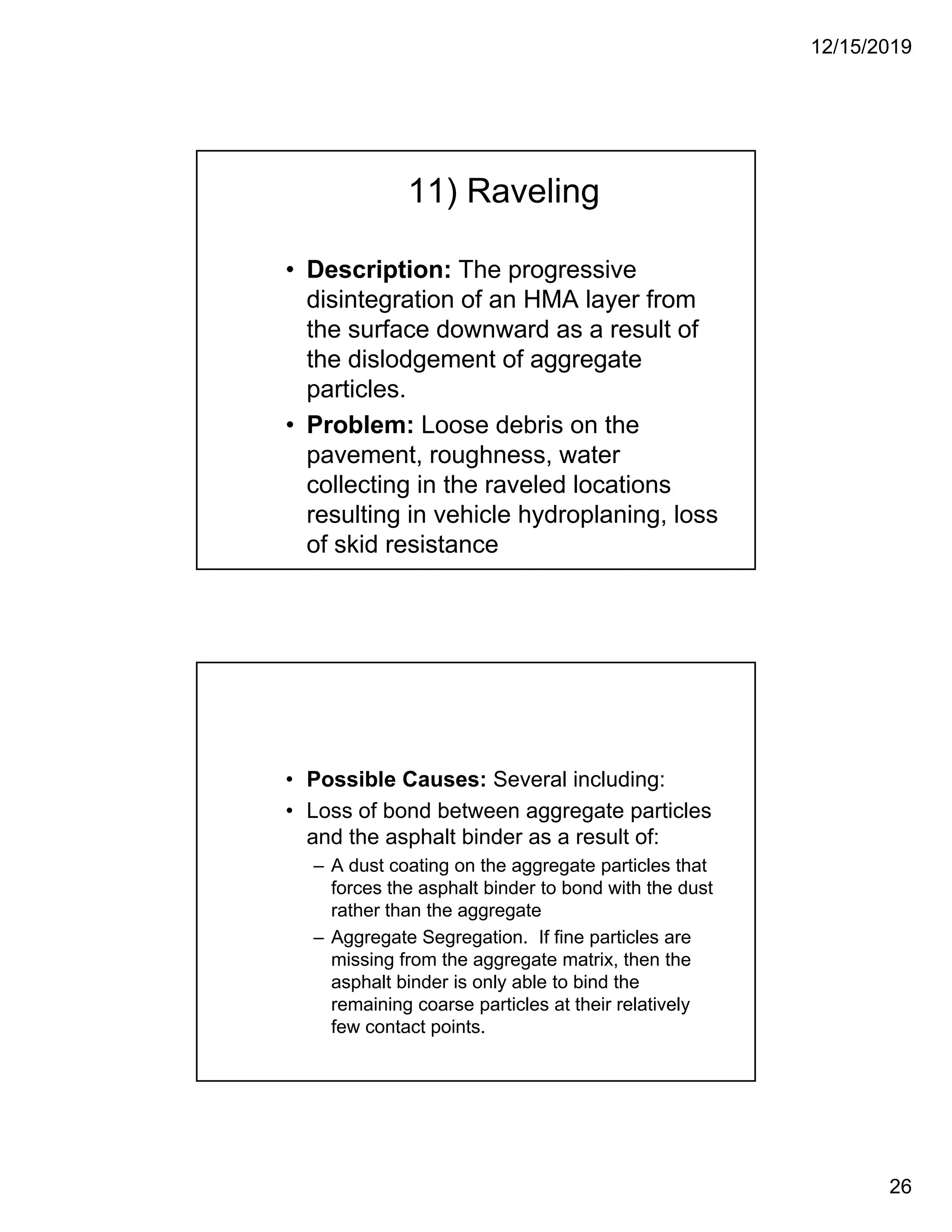 Pavement Distresses | PDF