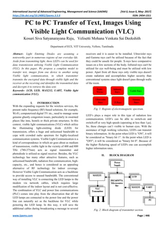 PC to PC Transfer of Text, Images Using Visible Light Communication ...