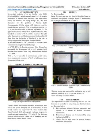PC to PC Transfer of Text, Images Using Visible Light Communication ...