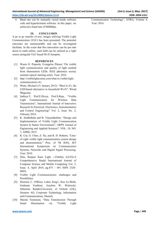 PC to PC Transfer of Text, Images Using Visible Light Communication (VLC) | PDF