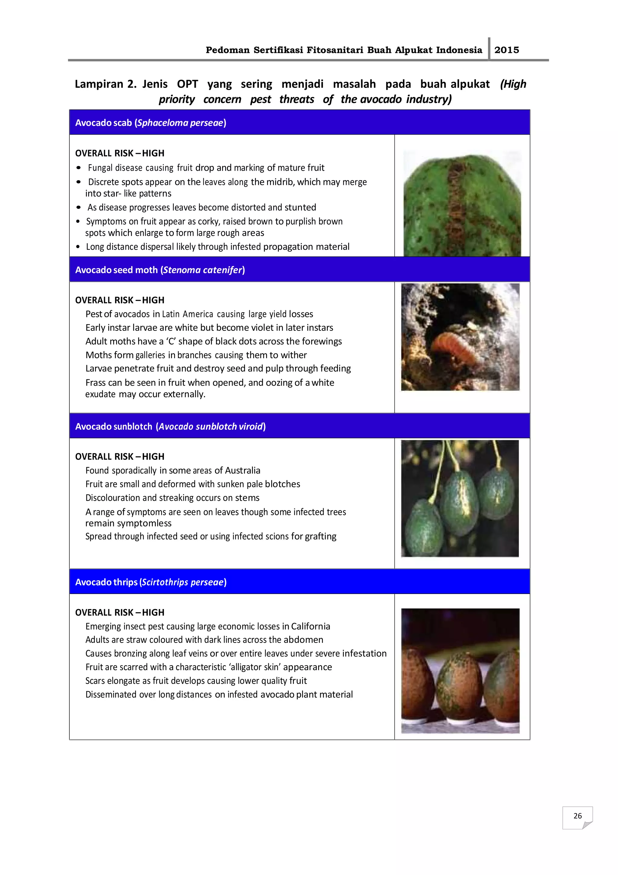 Pedoman Sertifikasi Fitosanitari Buah Alpukat Indonesia | PDF