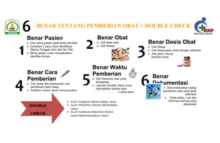 CARA BENAR MEMBERIKAN OBAT DAN MELAKUKAN DOUBLE CHECK | PPT