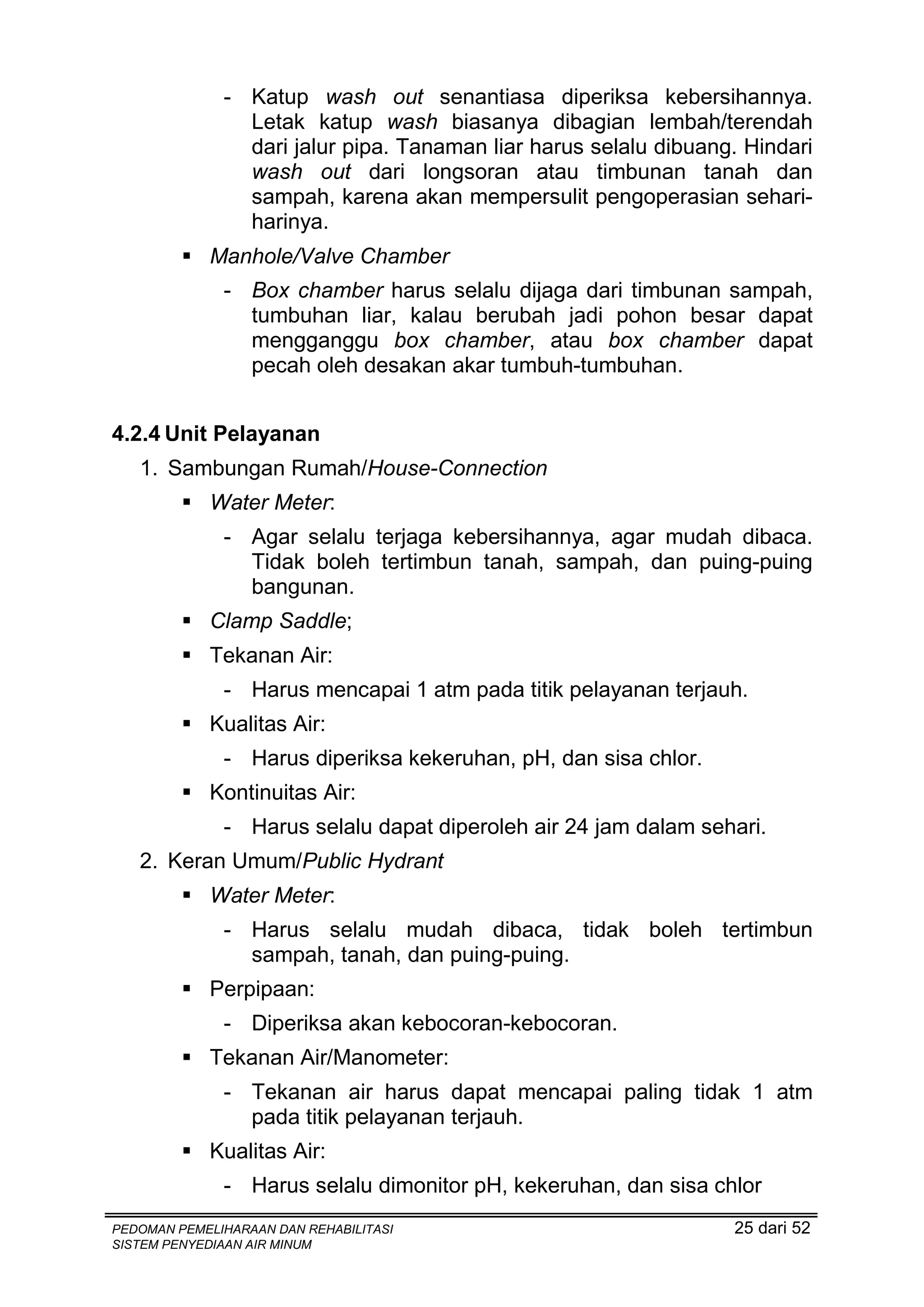 Pedoman Pemeliharaan dan Rehabilitasi Sistem Penyediaan Air Minum | PDF