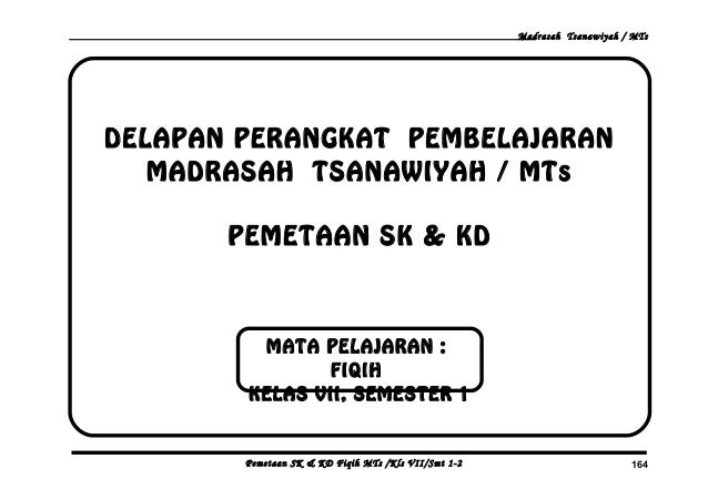 Pemetaan Kd Fiqih Kelas 2 Semester 2 - Silabus Paud