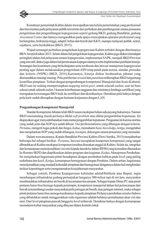 Pengembangan Kompetensi Aparatur Sipil Negara di Lingkungan Pemerintah Provinsi Kalimantan Timur ...