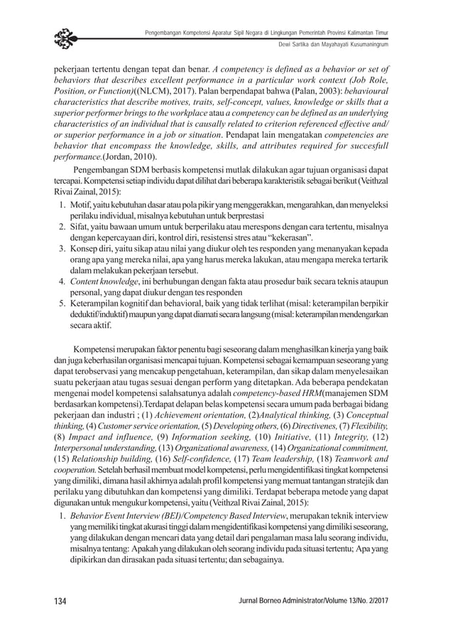 Pengembangan Kompetensi Aparatur Sipil Negara di Lingkungan Pemerintah Provinsi Kalimantan Timur ...