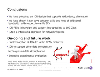 CCNxCon 2012: Session #7: Redundancy Elimination for Content-Centric Networking | PPT