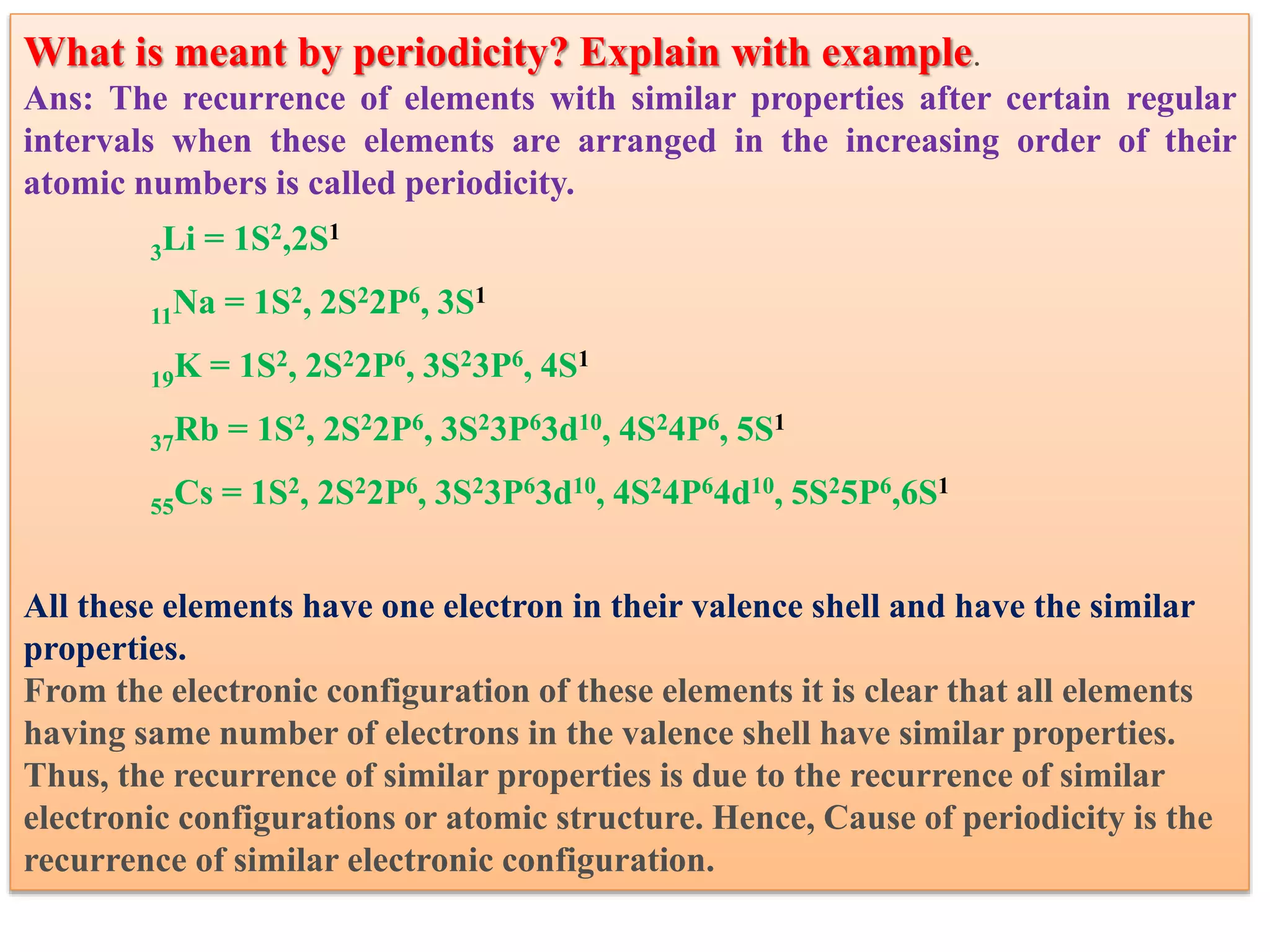 Periodic classification of elements Grade-11 | PPTX