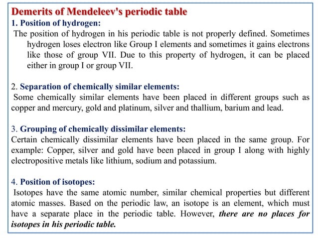 Periodic classification of elements Grade-11 | PPTX | Chemistry | Science