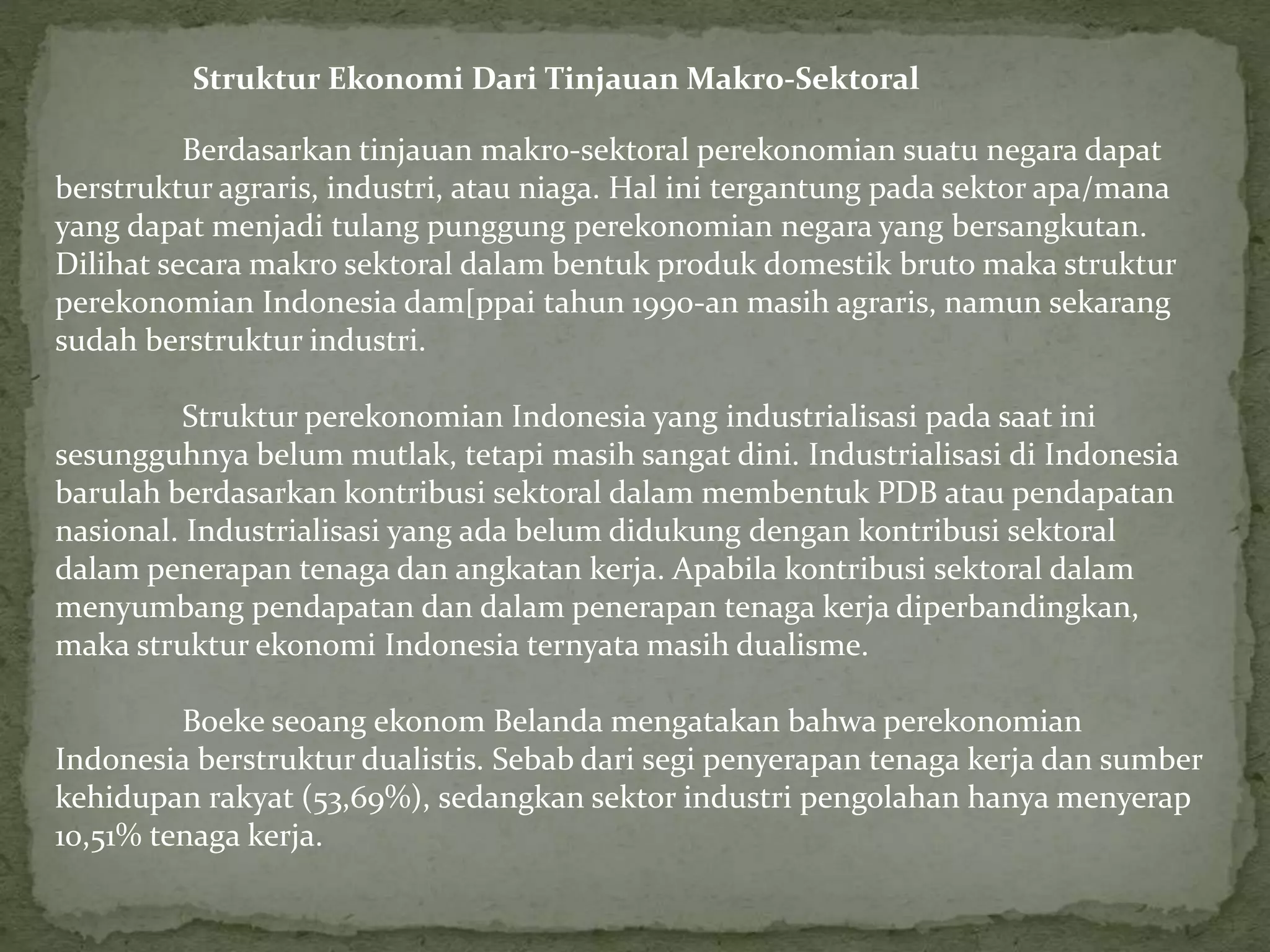6 Perubahan Struktur Ekonomi Ppt