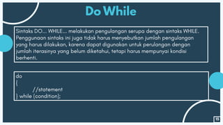 Dasar-Dasar Pemrograman - 6 Perulangan | PDF