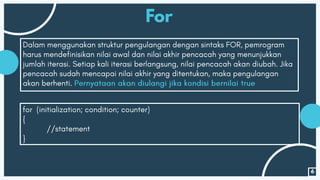 Dasar-Dasar Pemrograman - 6 Perulangan | PDF