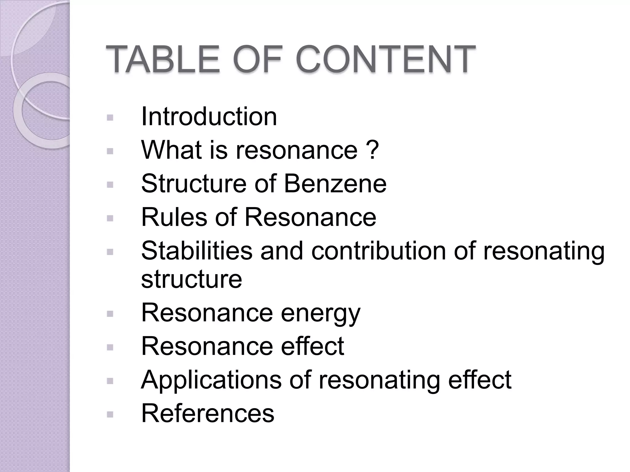 RESONANCE AND ITS APPLICATION | PPTX