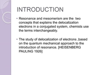 RESONANCE AND ITS APPLICATION | PPTX