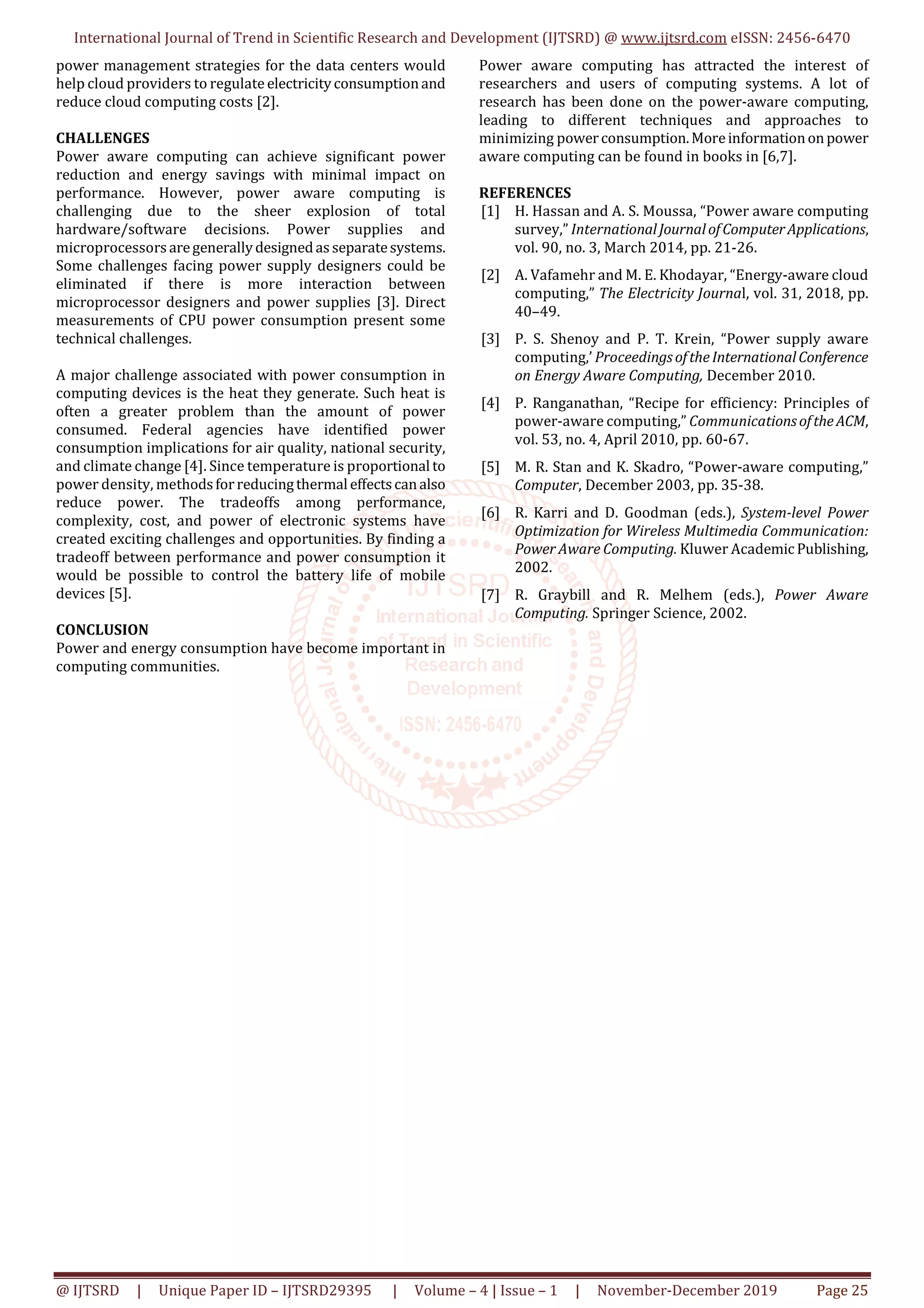 Power Aware Computing | PDF