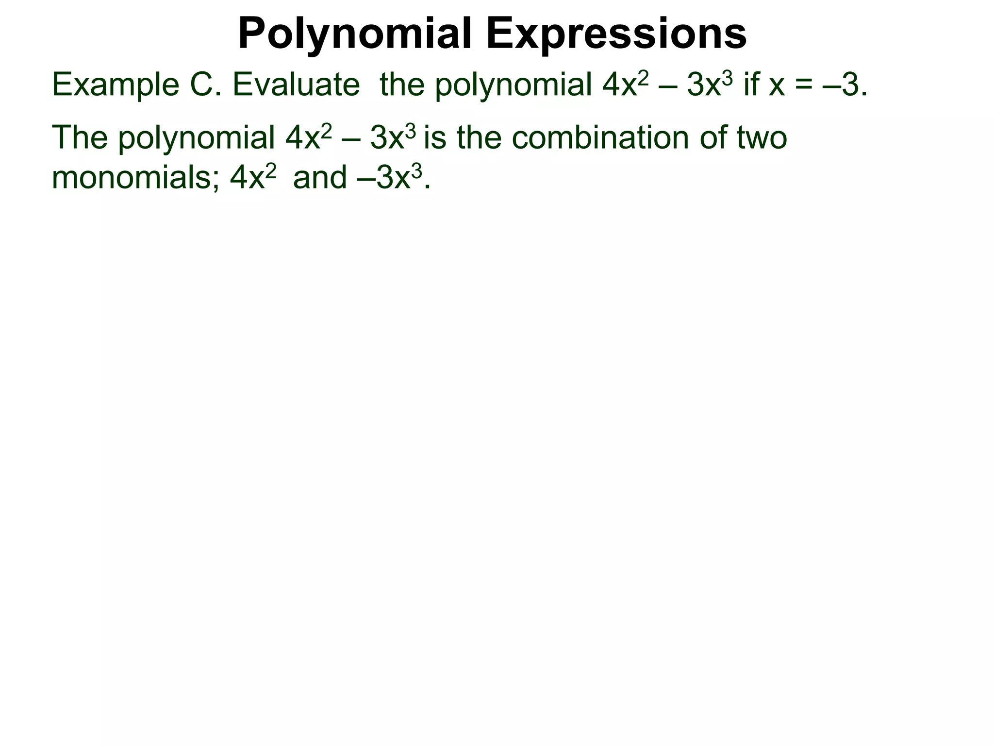 6 polynomial expressions and operations | PPTX
