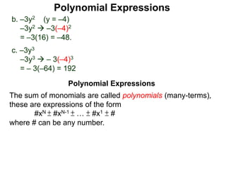 6 polynomial expressions and operations | PPT