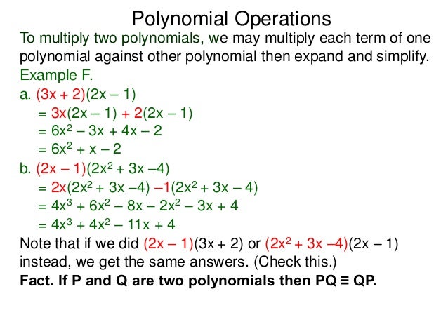 6 polynomial expressions and operations