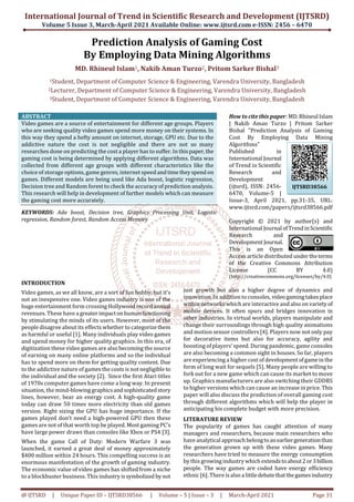 Prediction Analysis of Gaming Cost By Employing Data Mining Algorithms | PDF