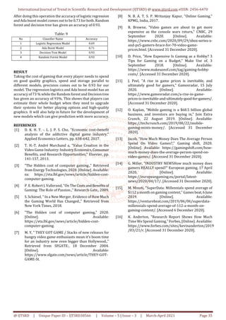 Prediction Analysis of Gaming Cost By Employing Data Mining Algorithms | PDF