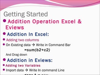 Mathematical Operation In Excel and Eviews | PPT