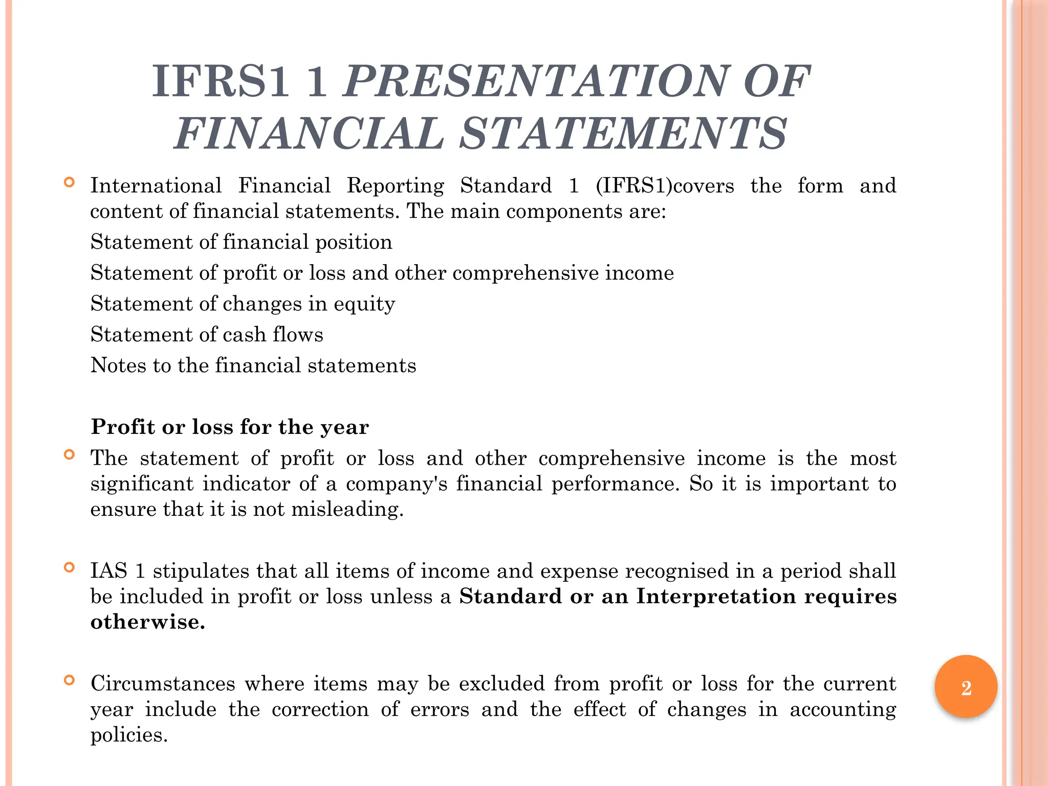 6 Presentation Financial Statements Ifrs 1 Pptx