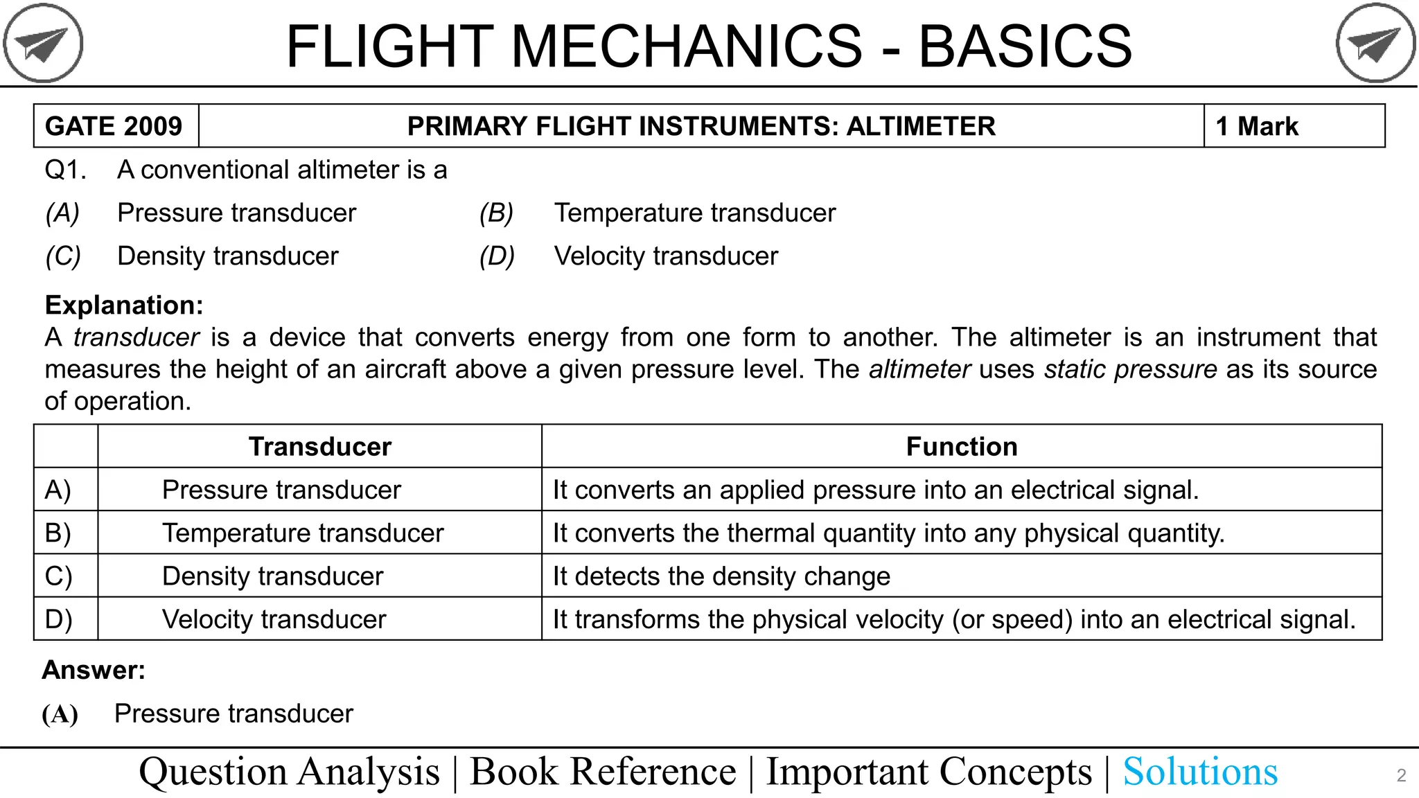 Primary Flight Instruments| Q & A | PPTX