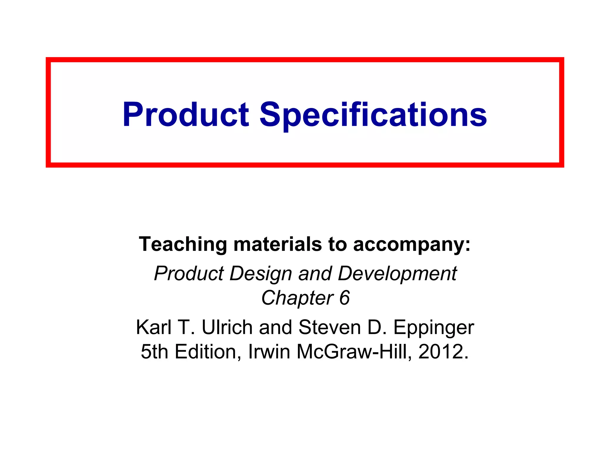 6 product specifications | PPT