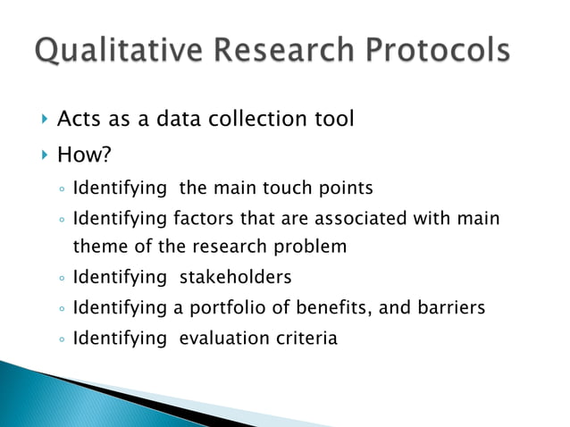6 - protocols proceduers and preoccupations of qualitative research ...