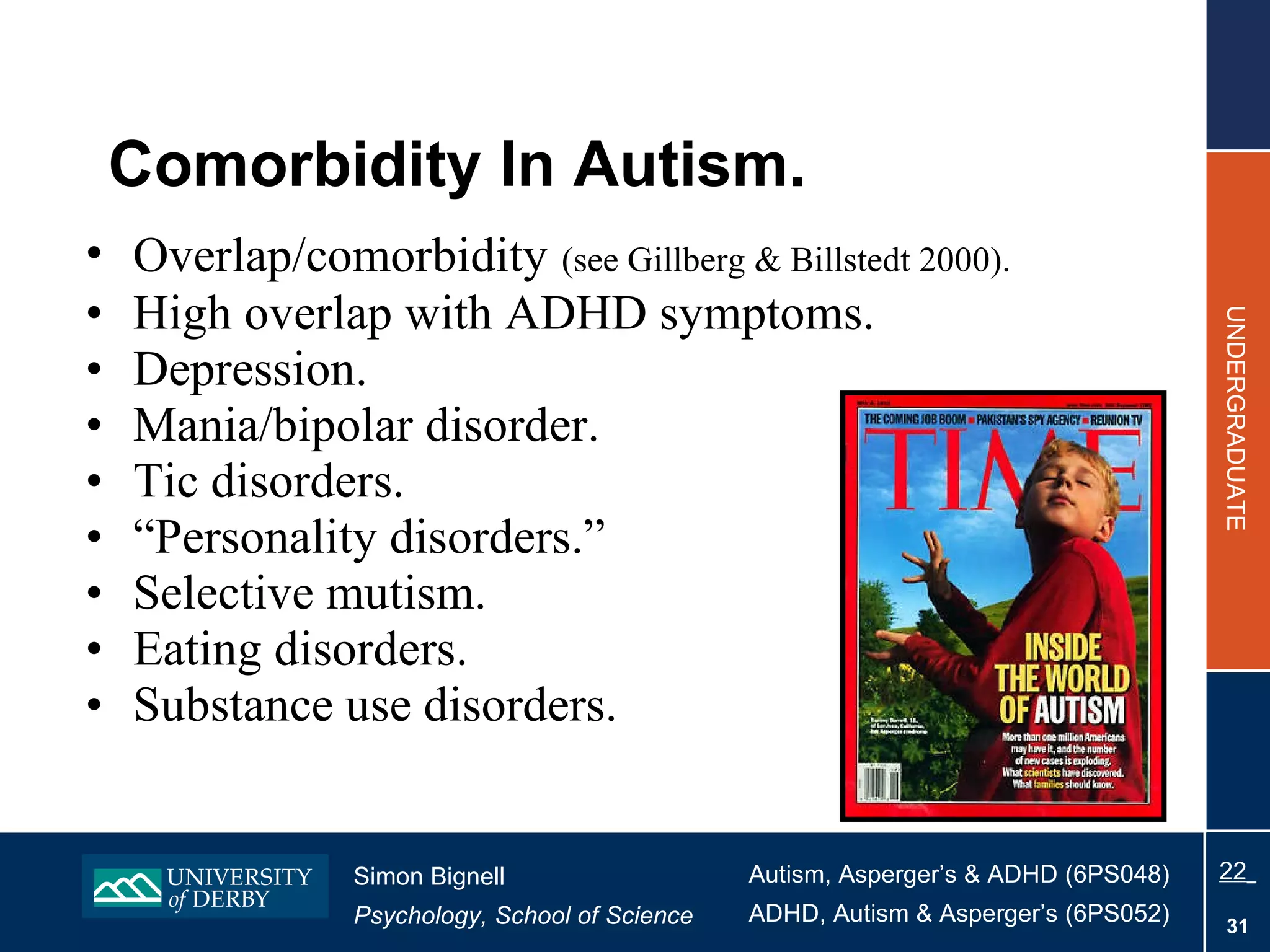 Topic 7 - Comorbidity in ADHD and Autism 2010 | PPT