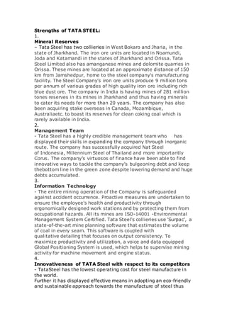 Swot analysis of Tata steel | DOCX