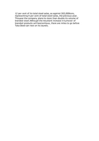 Swot analysis of Tata steel | DOCX