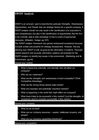 Swot analysis of Tata steel | DOCX