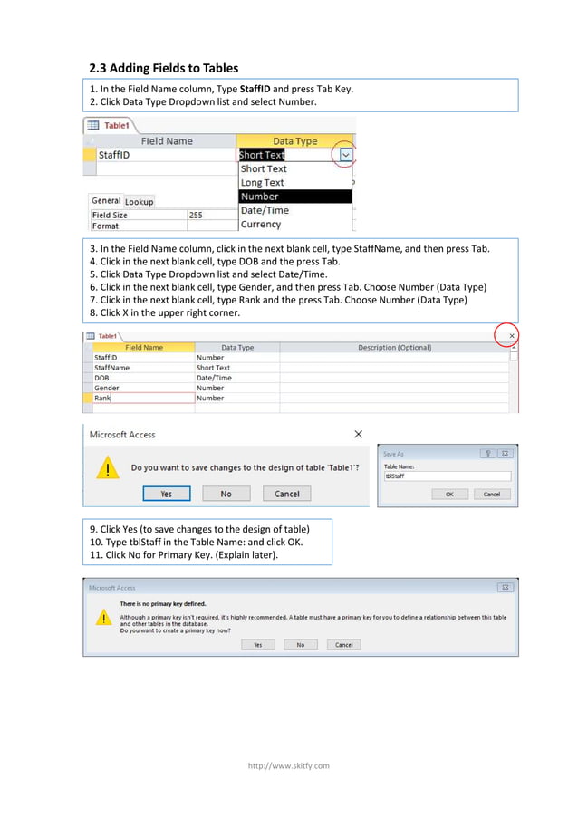 2.3 Adding Fields to Tables | PDF 2.3 Adding Fields to Tables | PDF
