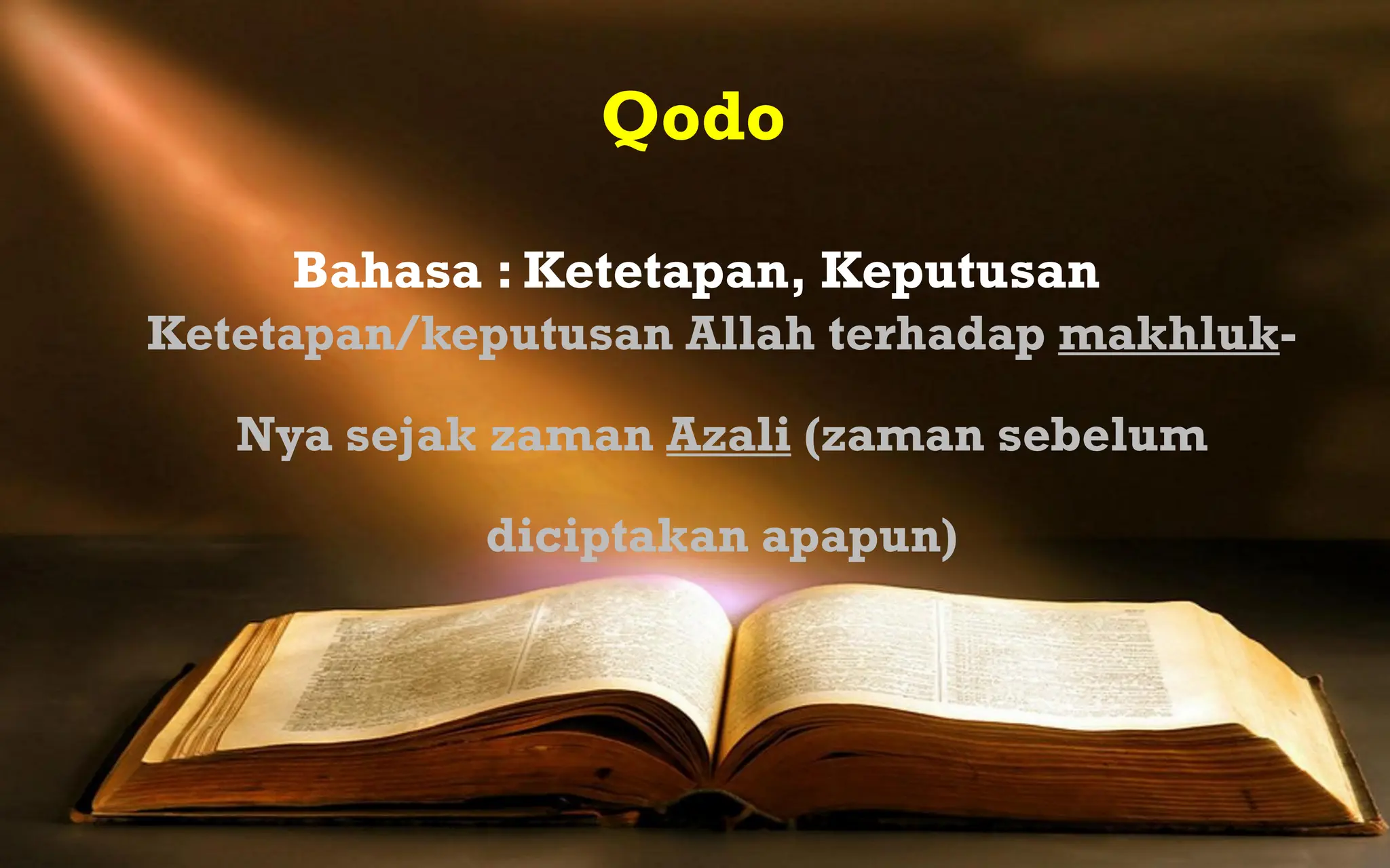 MATERI PAI QODHO DAN QODHAR KELAS 6 SMS1 | PPTX