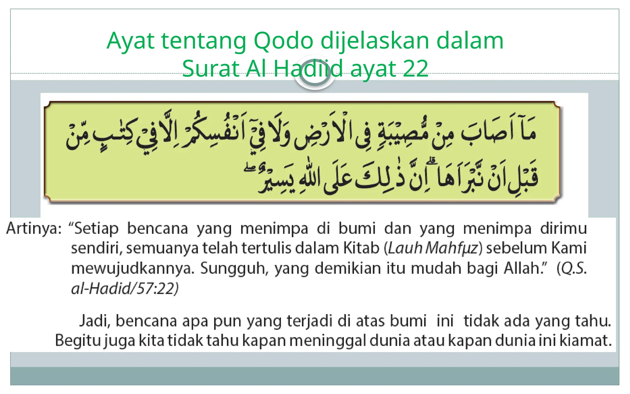 MATERI PAI QODHO DAN QODHAR KELAS 6 SMS1 | PPTX